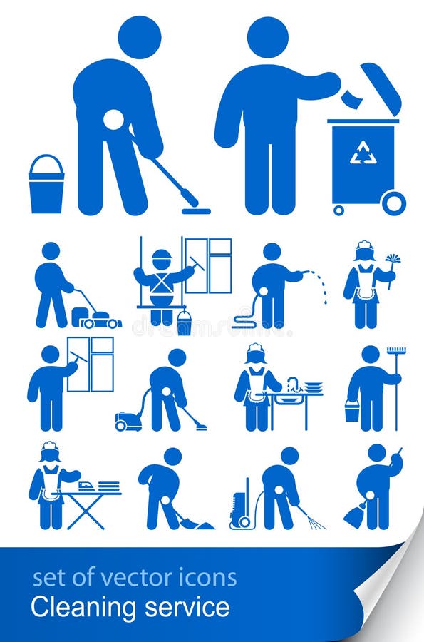 Industrial Cleaning Services Job Pictogram Stock Vector - Illustration ...