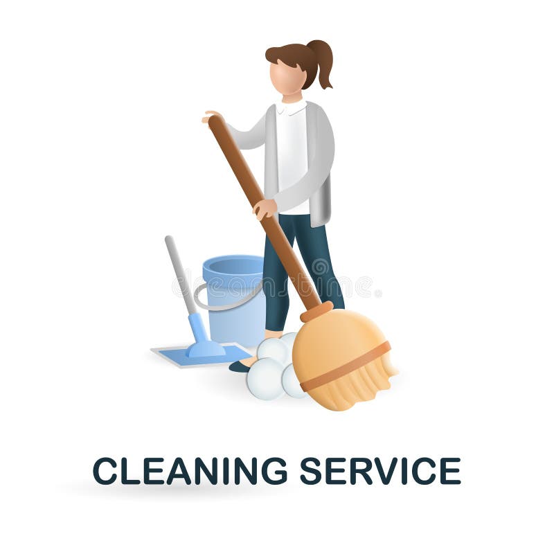Cleaning Service Icon. 3d Illustration from Cleaning Collection Stock ...