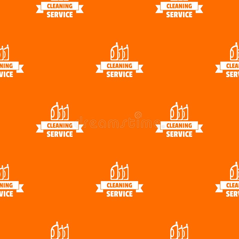 Cleaning Service Pattern Vector Orange Stock Vector - Illustration of ...