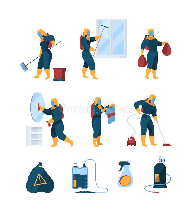 Cleaning Service. Professional Workers in Uniform Destroy Insects and ...
