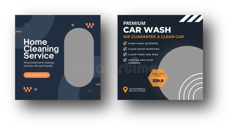 Cleaning Service Social Media Post Template Design Stock Vector ...
