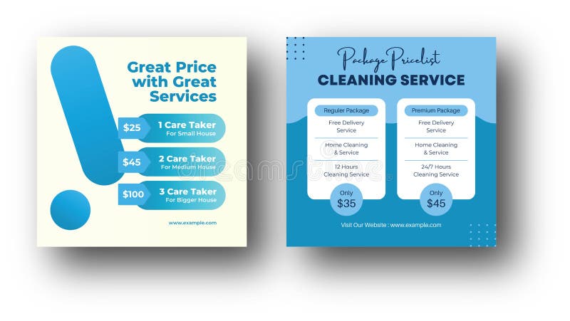 Cleaning Service Social Media Post Template Design Stock Vector ...