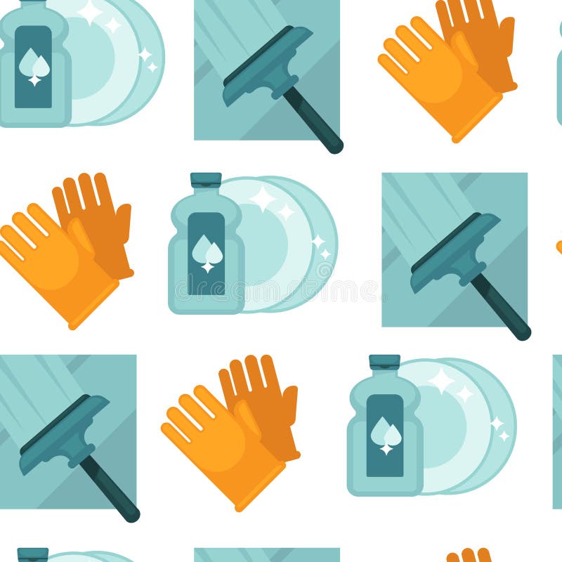 Cleaning Service, Tools and Instruments Seamless Pattern Vector Stock ...