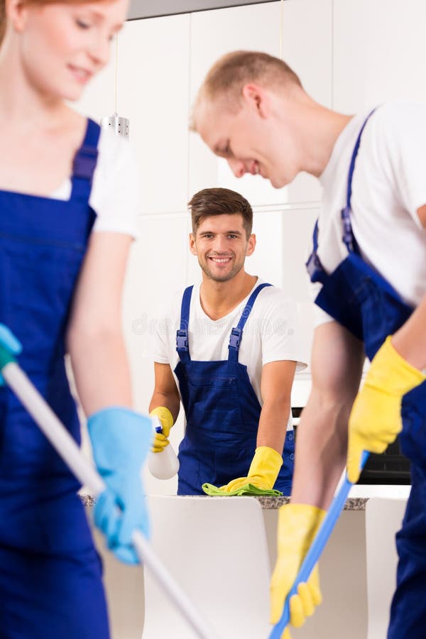 Cleaning Service during Work Stock Image - Image of cleaner, floor ...