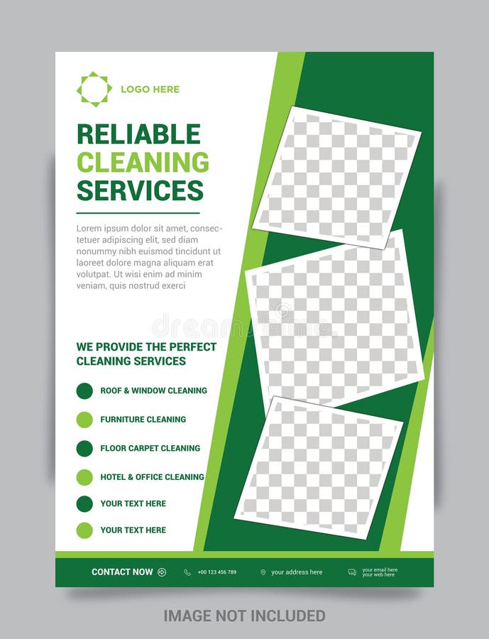 Cleaning Services Flyer Template with Green and White Professional ...