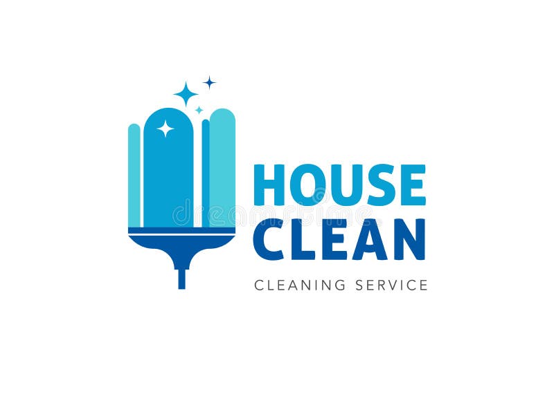 Cleaning Services Logo in Blue Colors Stock Vector - Illustration of ...