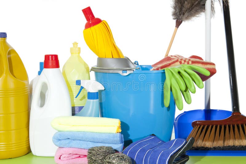 Cleaning set stock image. Image of bleach, container - 28646677