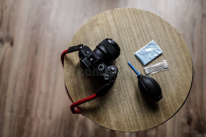 A cleaning set for cameras stock image. Image of cleaning - 294666021