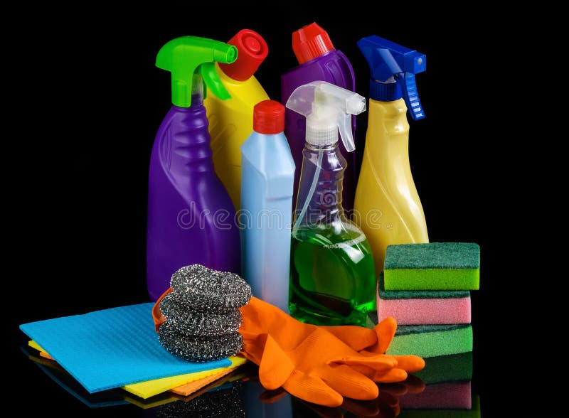 Cleaning items set stock image. Image of house, green - 53965483