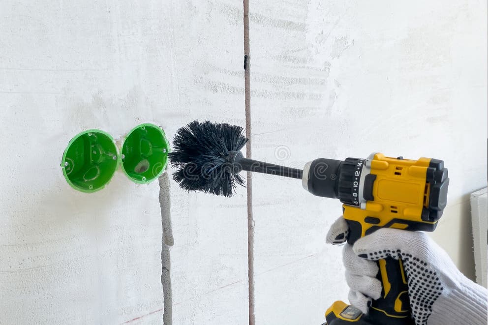Cleaning Socket Boxes with a Screwdriver Stock Photo - Image of ...