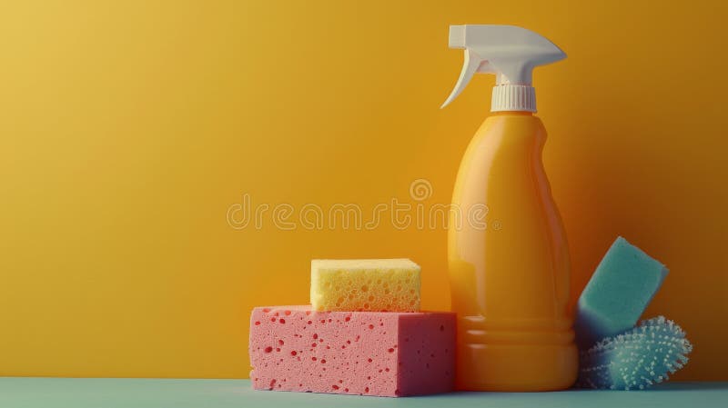 Cleaning Solution Bottle on Table Stock Image - Image of hygiene ...