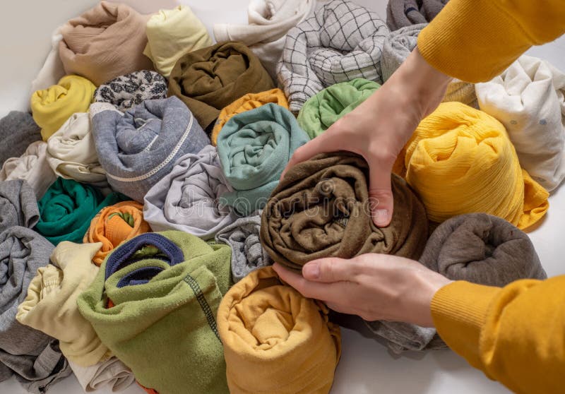 Cleaning and Sorting Clothes in the Wardrobe Japanese Method. Open ...