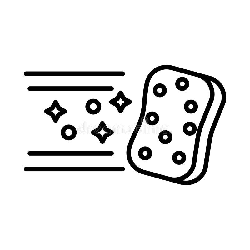 Cleaning Sponge Linear Logo Mark in Black and White Stock Vector ...