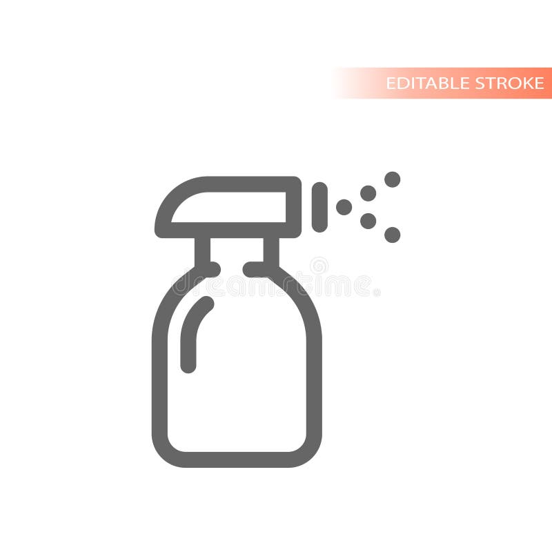 Cleaning Spray Bottle Line Vector Icon Stock Vector - Illustration of cleaner, bottle: 261311957