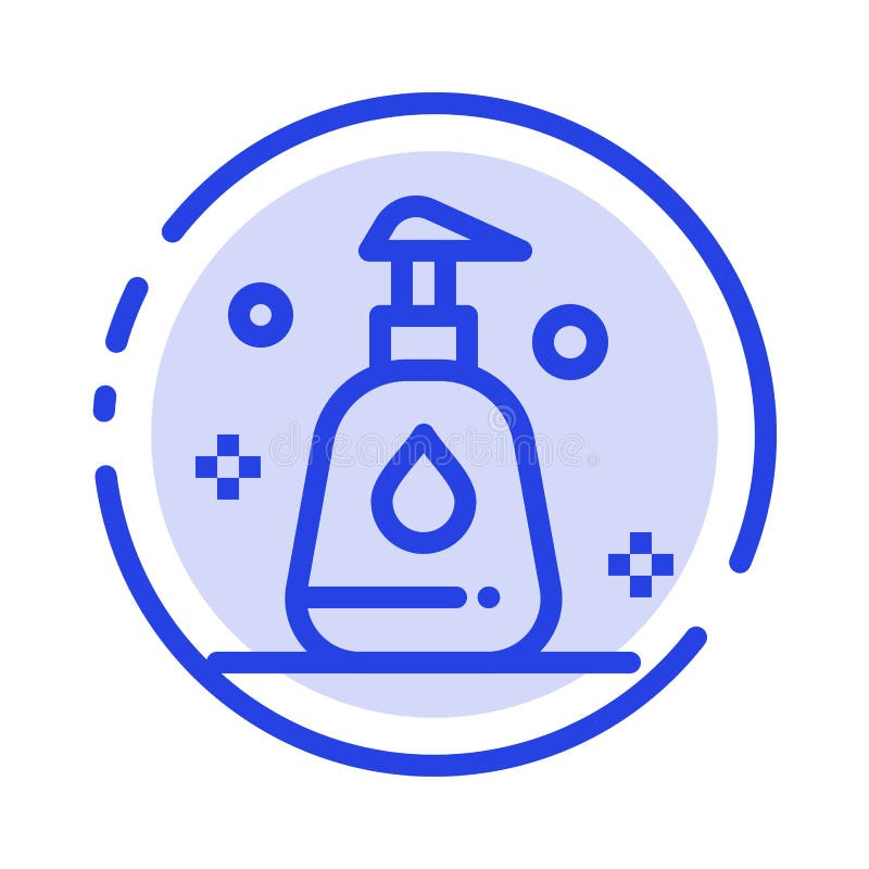 Cleaning, Spray, Clean Blue Dotted Line Line Icon Stock Vector ...
