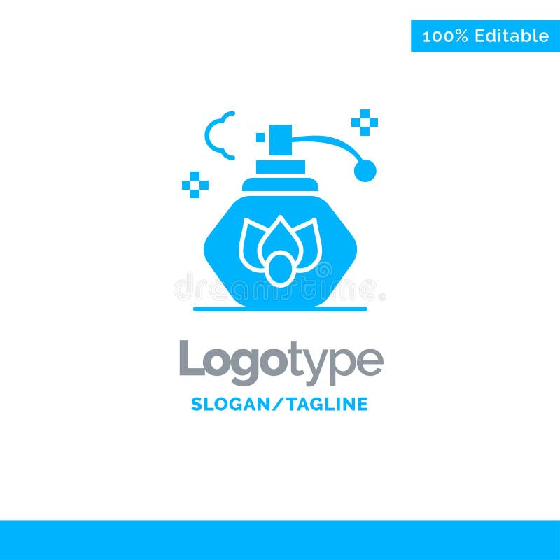 Cleaning, Spray, Clean Blue Solid Logo Template. Place for Tagline ...