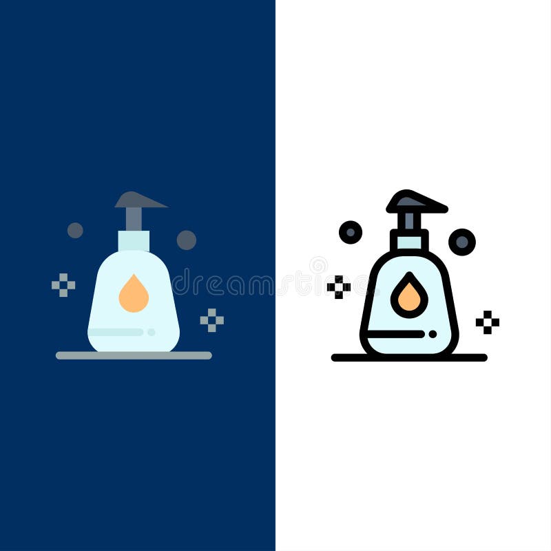 Cleaning, Spray, Clean Icons. Flat and Line Filled Icon Set Vector Blue ...