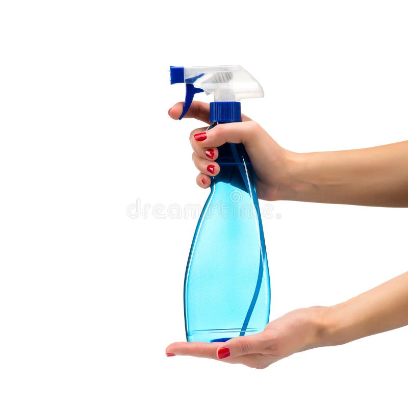 Hand with Cleaning Spray Bottle Stock Image - Image of equipment ...
