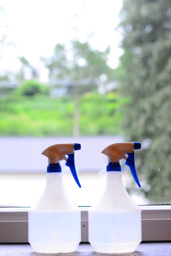 Cleaning Sprayers, Plastic Cans, for Cleaning Stock Photo - Image of ...