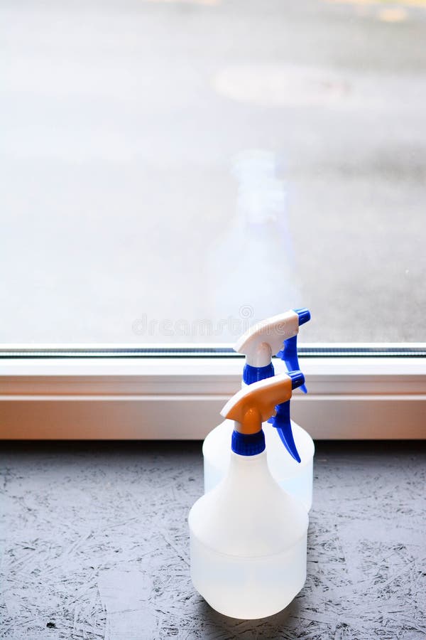 Cleaning Sprayers, Plastic Cans, for Cleaning Stock Photo - Image of ...
