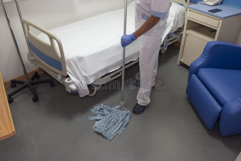 Cleaning Staff Cleaning Hospital Rooms Stock Image - Image of room ...