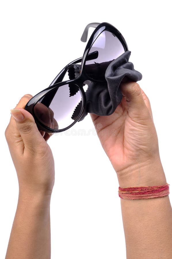 Cleaning sunglasses stock image. Image of colored, accessory - 12679193