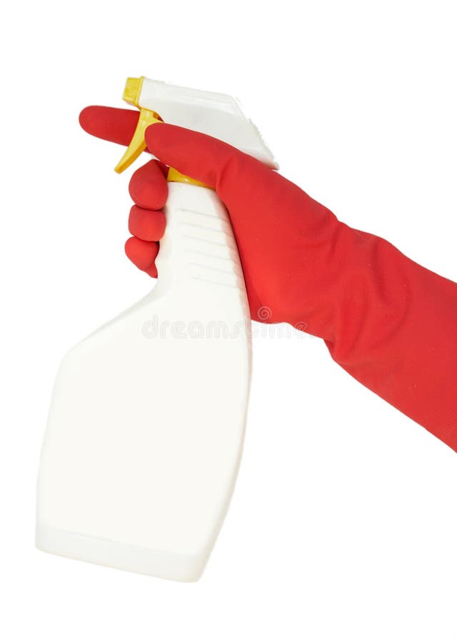 Cleaning supplies in hand stock image. Image of disinfect - 6769567