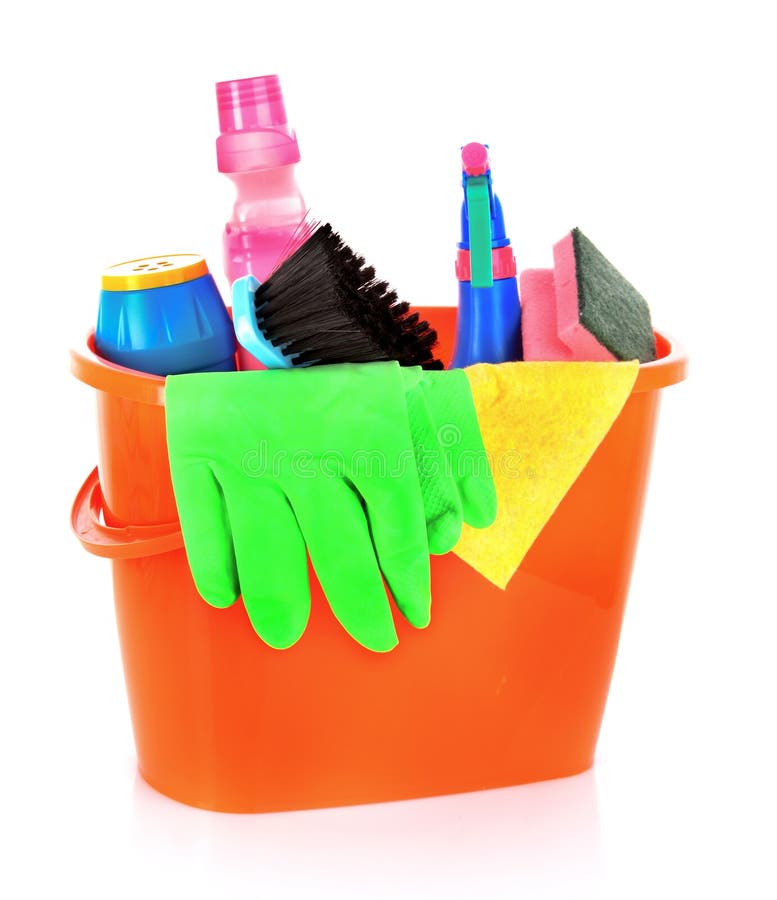 Cleaning supplies isolated stock photo. Image of dirty - 18144900