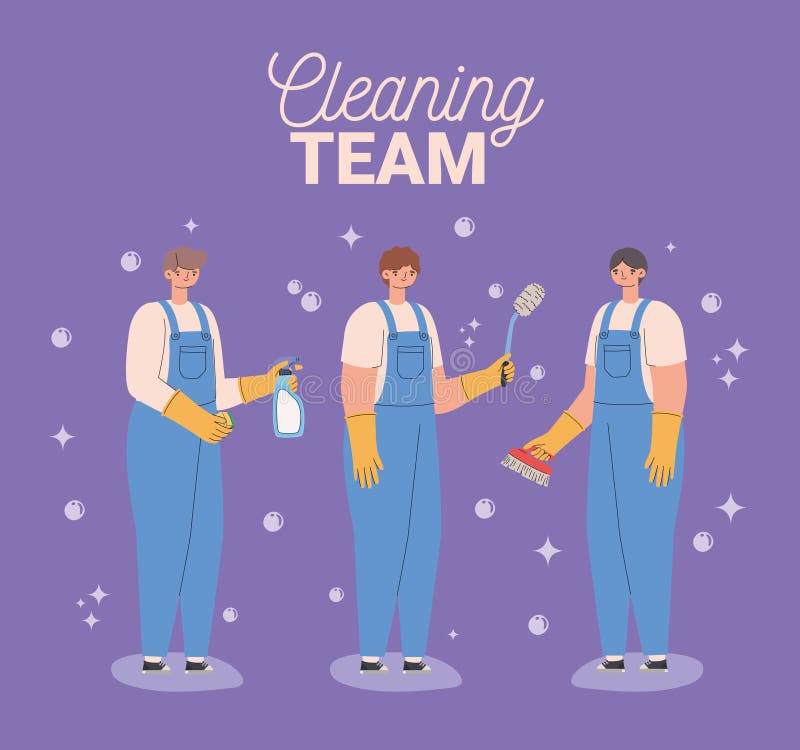 Cleaning team poster stock vector. Illustration of bath - 223466952