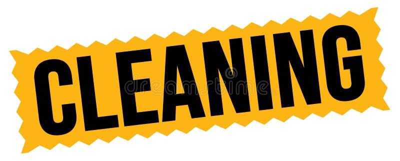 CLEANING Text Written on Orange-black Zig-zag Stamp Stock Illustration ...