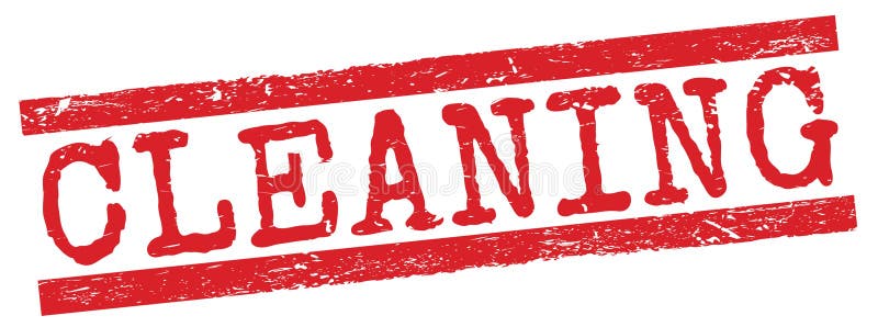 CLEANING Text Written on Red Lines Stamp Sign Stock Illustration ...