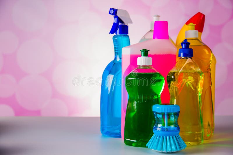 Cleaning Theme with Cleaning Stuff Stock Photo - Image of house ...