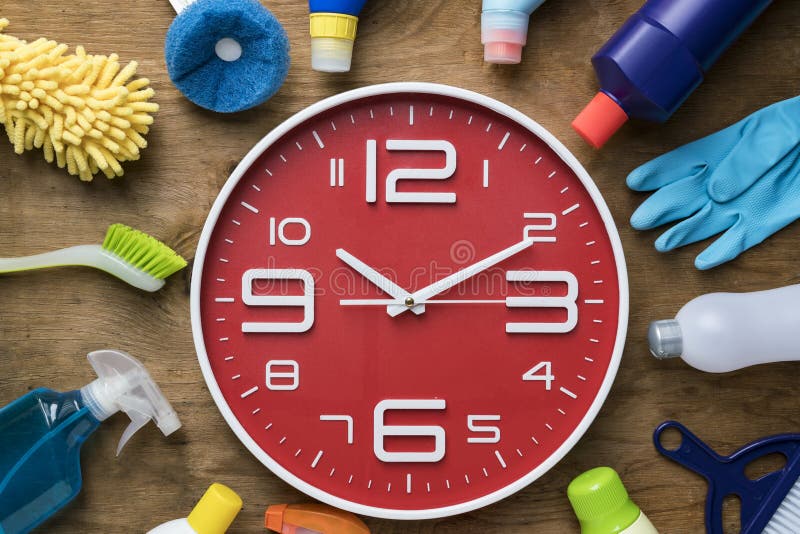 Cleaning Time with Cleaning Materials and Tools Stock Image - Image of ...