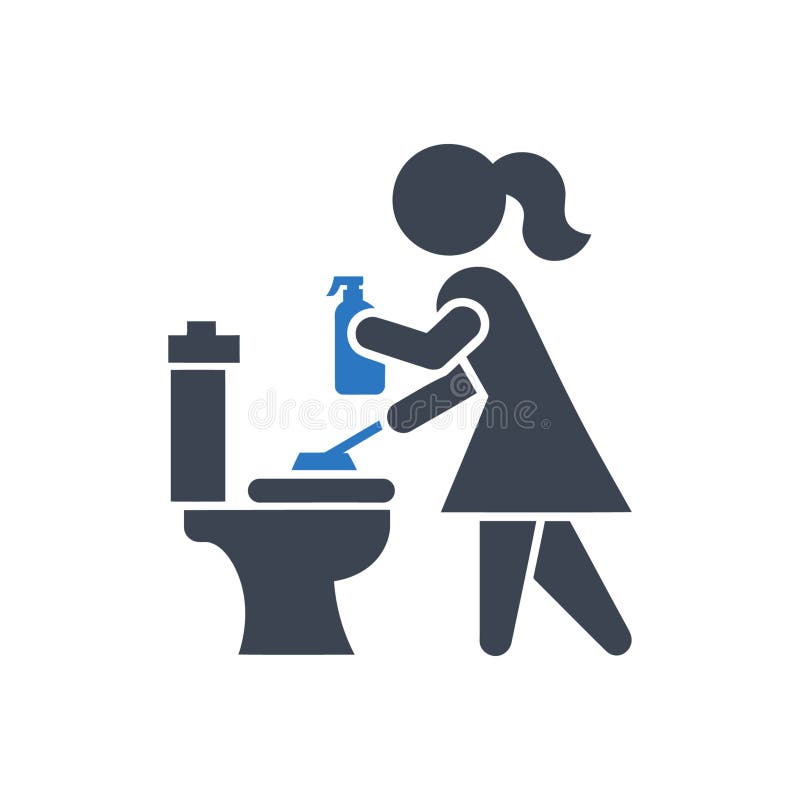 Cleaning Toilet with Spray Icon Stock Vector - Illustration of icon ...