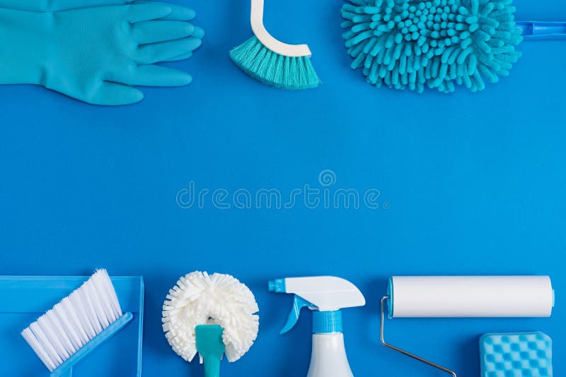 Cleaning Tools Black Background Stock Photo - Image of polish, sponge ...