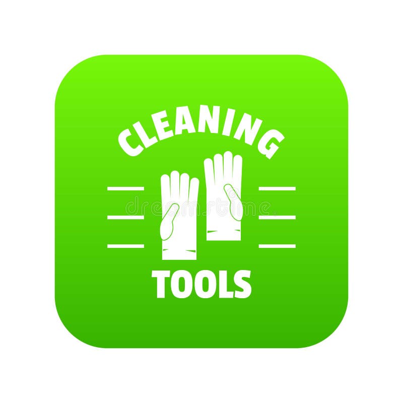 Cleaning Tools Icon Green Vector Stock Vector - Illustration of green ...