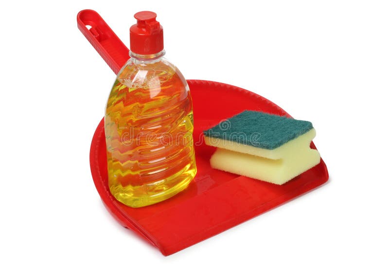 Cleaning tools on white stock image. Image of purity - 71581555