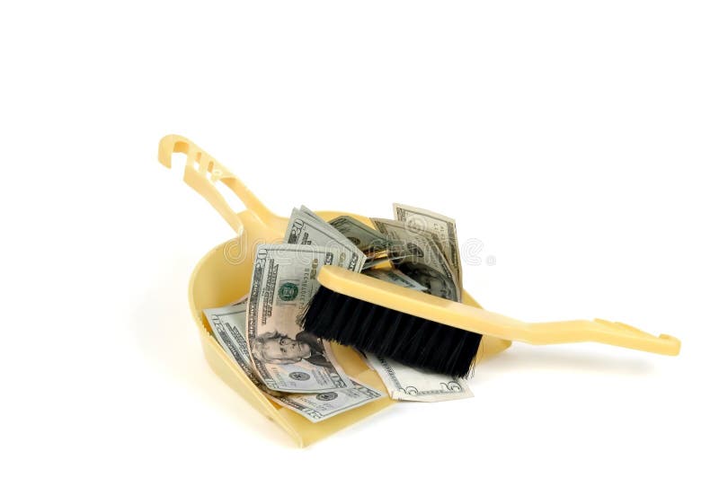 Cleaning Up stock photo. Image of cash, twenties, dustpan - 1131242