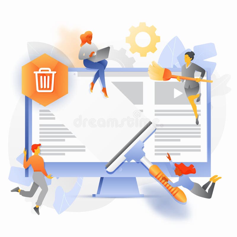 Data Cleaning Banner stock vector. Illustration of internet - 136790232