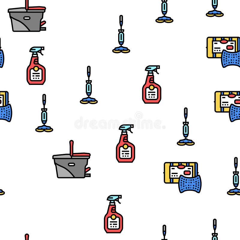 Cleaning and Washing Accessories Vector Seamless Pattern Stock Vector ...
