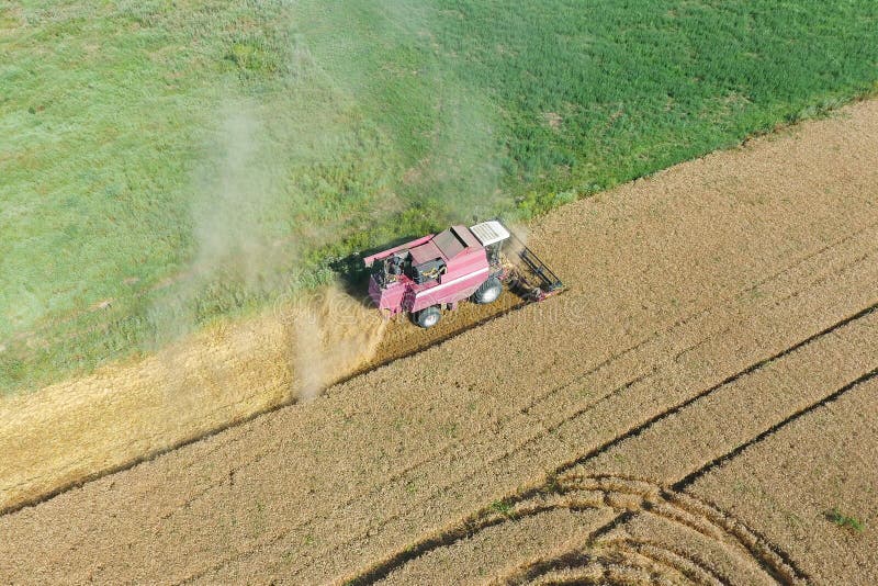 Cleaning Wheat Harvester. Top View Stock Image - Image of plan, edge ...