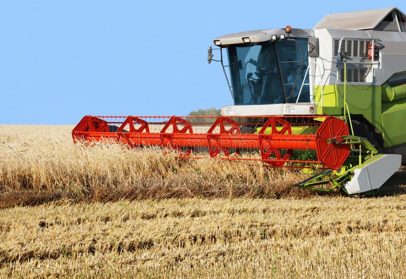 Cleaning of a Wheaten Field by a Combine Stock Photo - Image of harvest ...