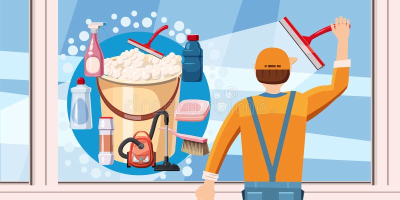Cartoon Window Cleaning Stock Illustrations – 2,231 Cartoon Window ...