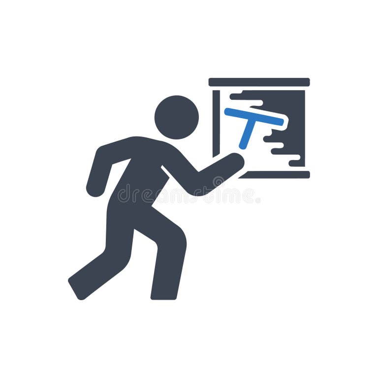 Cleaning Window with Squeegee Icon Stock Vector - Illustration of ...
