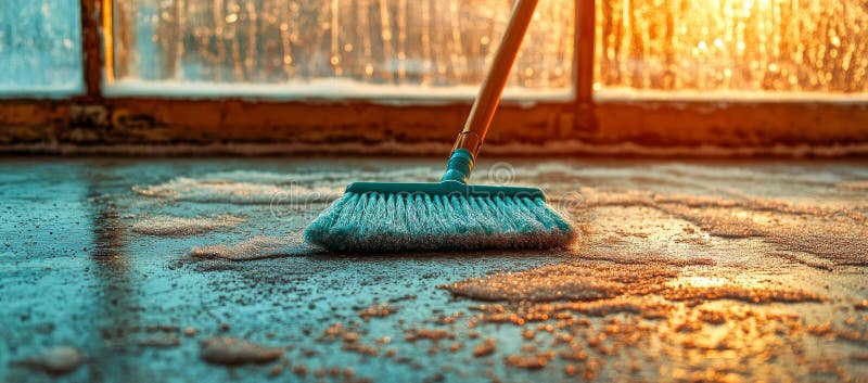 Cleaning Windows with a Brush and Soapy Water during Spring Cleaning ...
