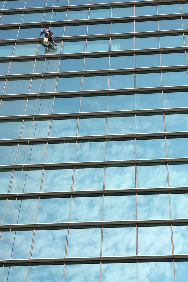 Cleaning of windows editorial photo. Image of hazard - 49045271