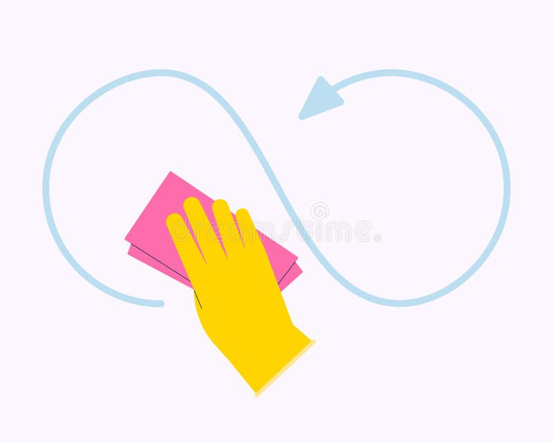 Cleaning Wipe in the Hand. Flat Infographic Manual for Cleaning Surface ...