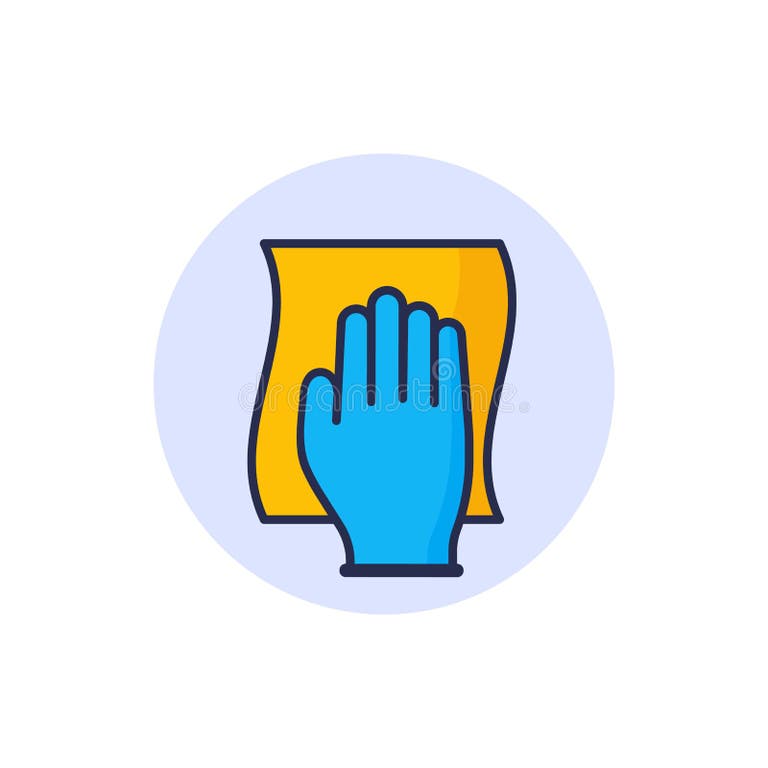 Cleaning, Wipe Icon, Flat Vector Stock Vector - Illustration of table ...