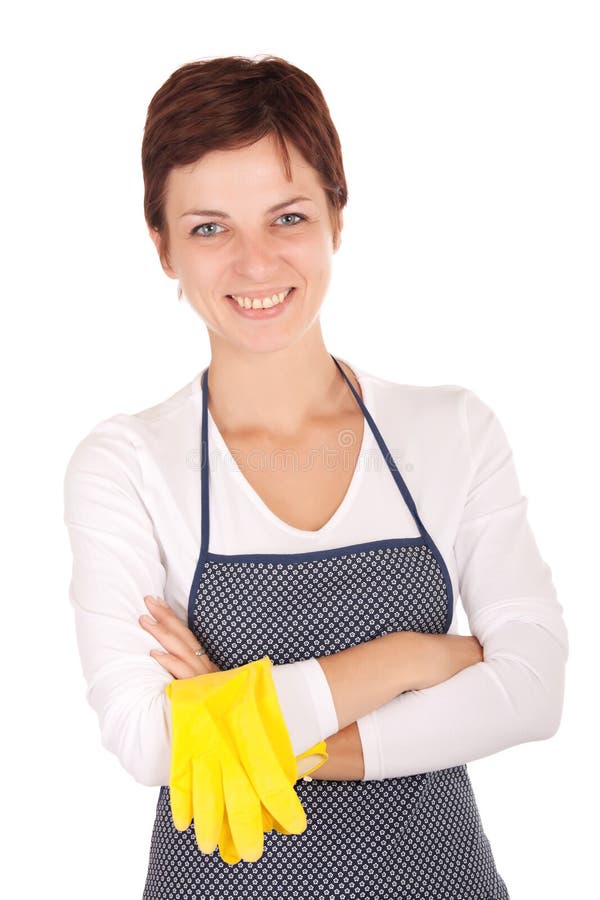 Happy Strong Cleaning Woman Stock Image - Image of cleaner, showing ...