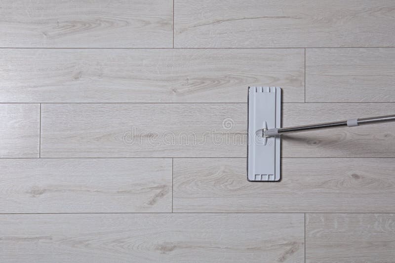 Cleaning Floor with Mop, Above View. Space for Text Stock Image - Image ...